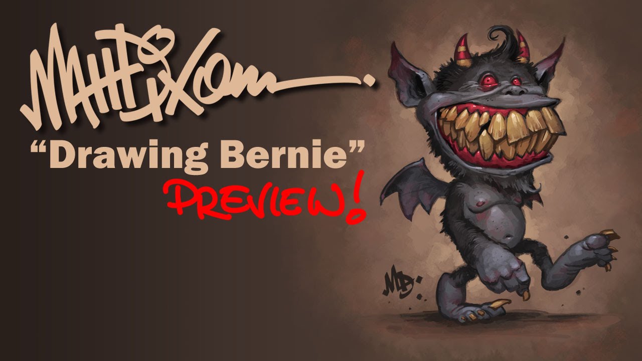Drawing Bernie - digital painting video preview - YouTube