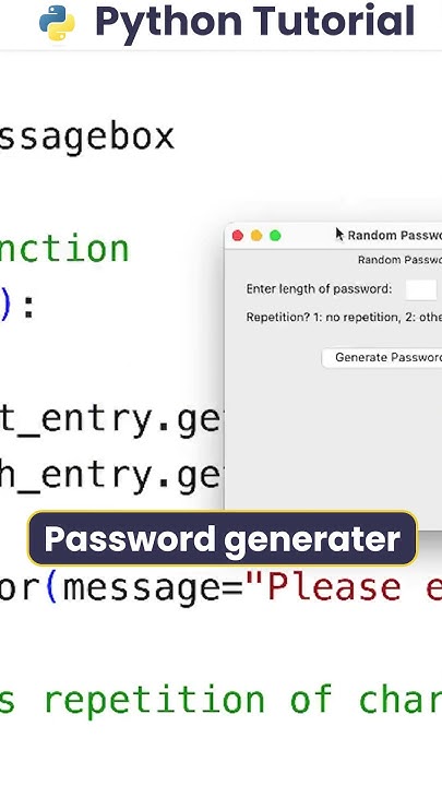 Random Password Generator in Python! - YouTube
