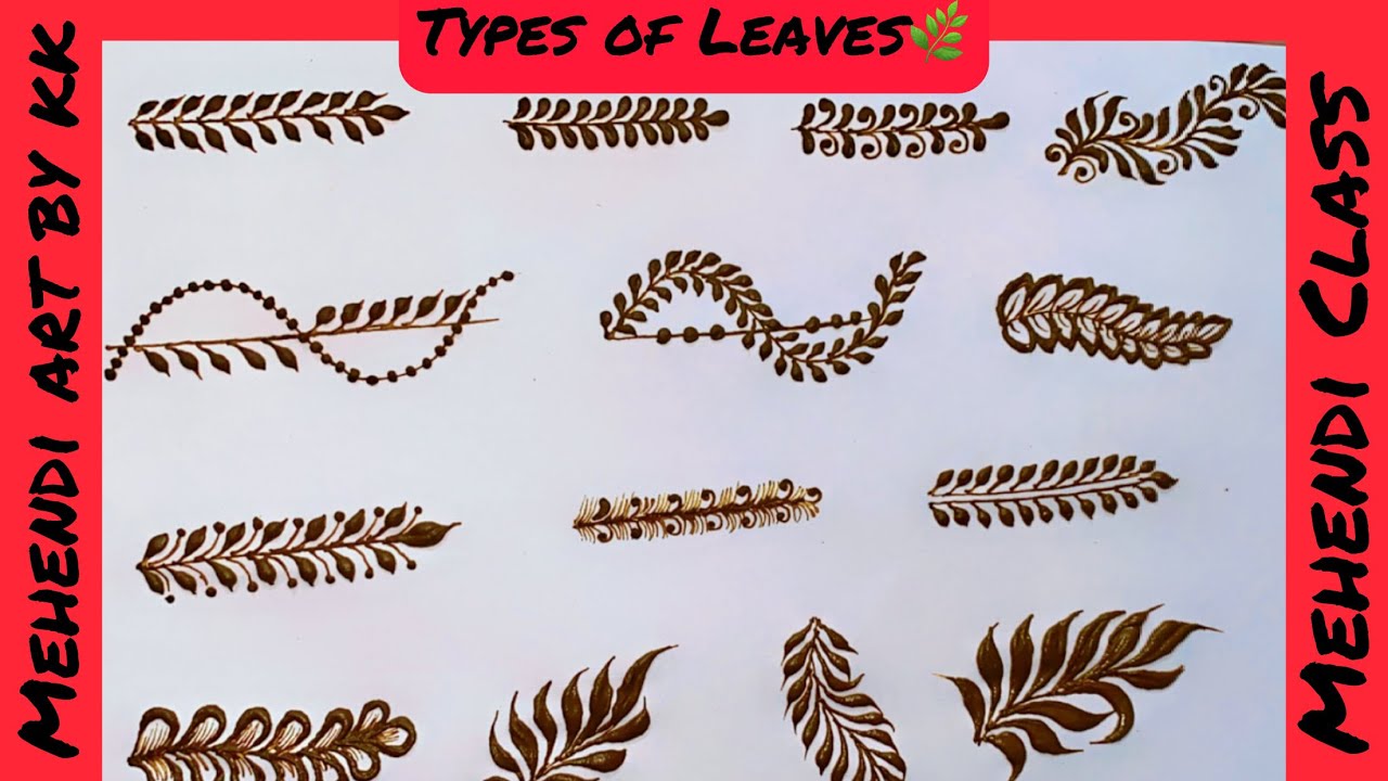 How to draw different types of Mehendi Leaves🌿Henna tutorial#mehndi # ...