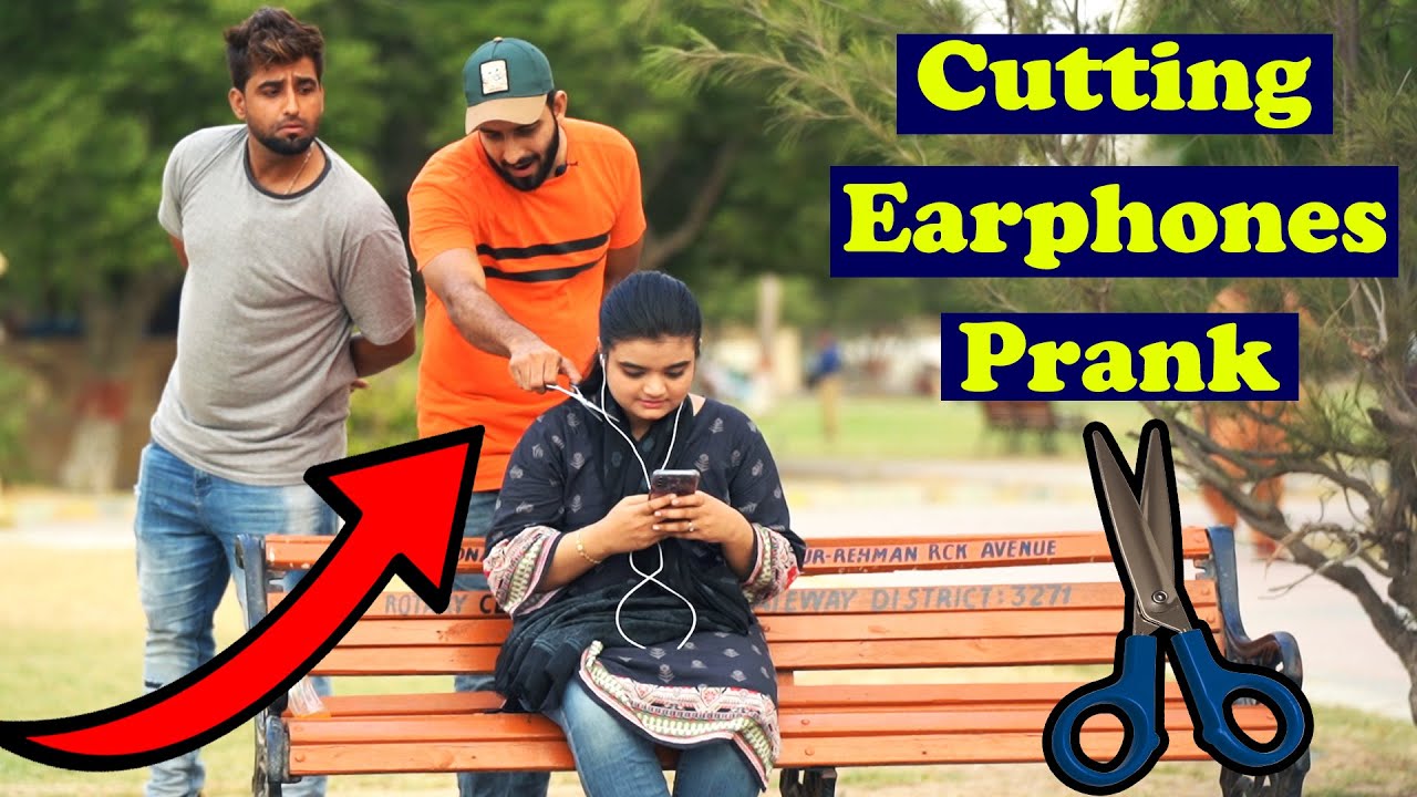 Cutting Earphones Prank | Pranks In Pakistan | Humanitarians - YouTube