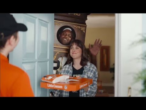 Little Caesars Pizza Commercial 2023 Cam Jordan Father Clock Ad Review ...
