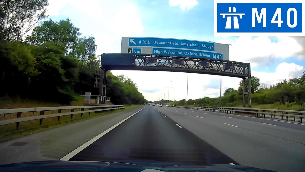 M40 Motorway - J1a (M25 Motorway) to J2 (Beaconsfield A355) - YouTube