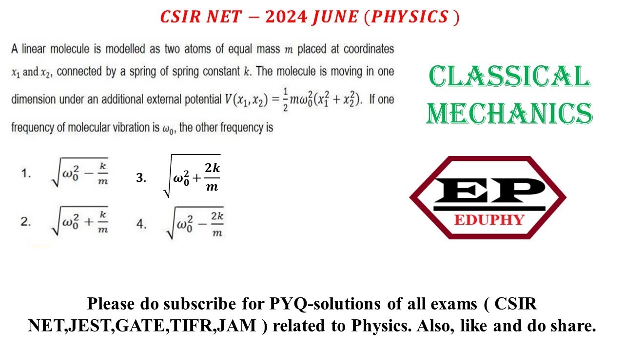 CSIR NET 2024 JUNE SOLUTION (PHYSICS) | #csirnet #csirnetjune2024 #csirjrf #gate #jest #gateexam ...
