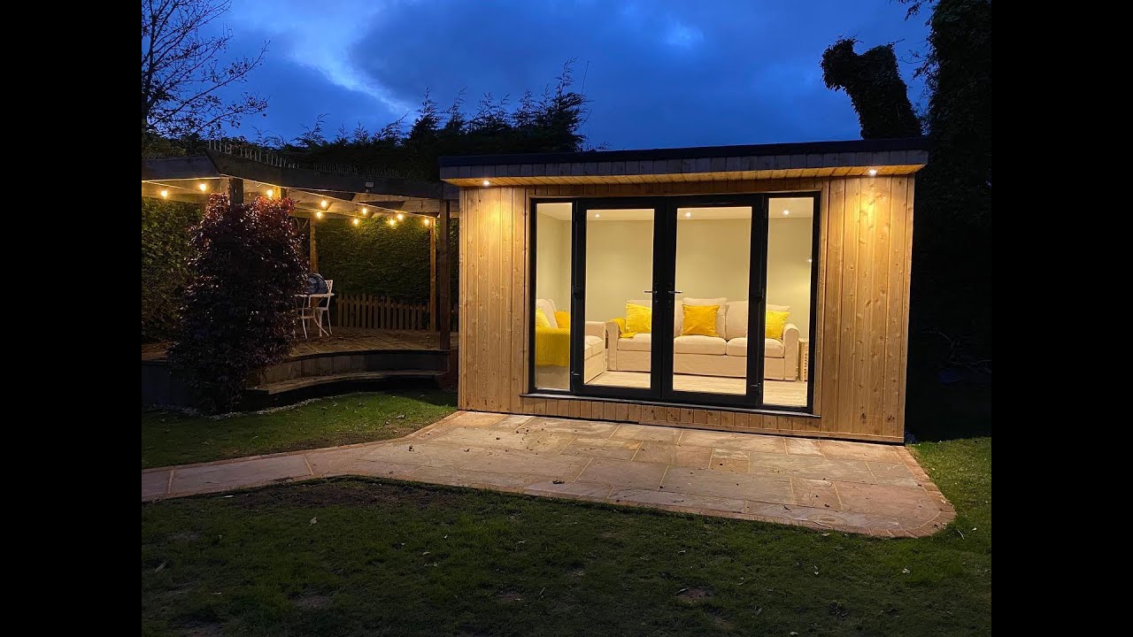 Garden Room Construction with Panels and Cedar Cladding with Ground ...