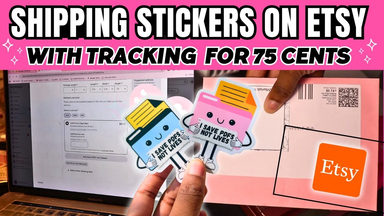 HOW I PACK STICKER ORDERS for Etsy + USPS Letter Mail Shipping Updated ...