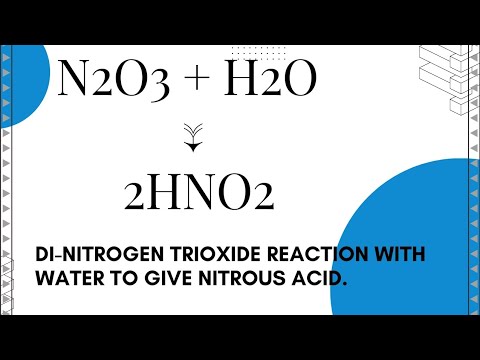 Reaction between Dinitrogen trioxide and Water to give Nitrous acid ...