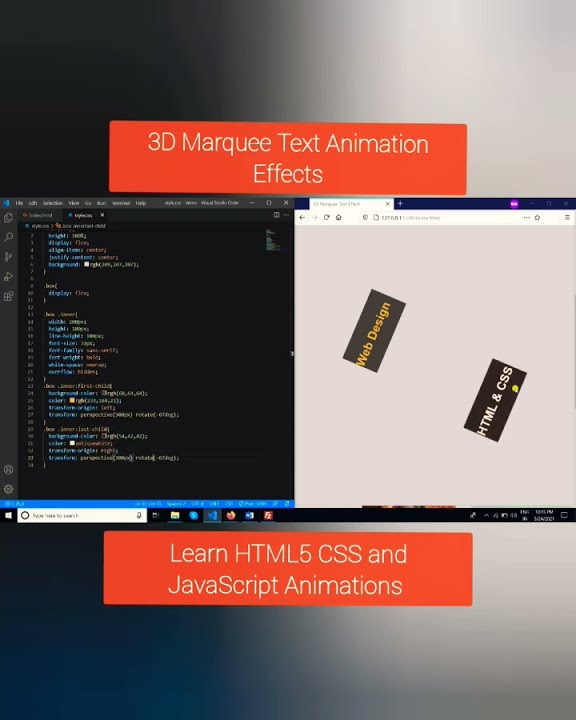 3d Marquee Text Animation Effects Using Css Web Design Shorts Htmlcsstutorial Youtube