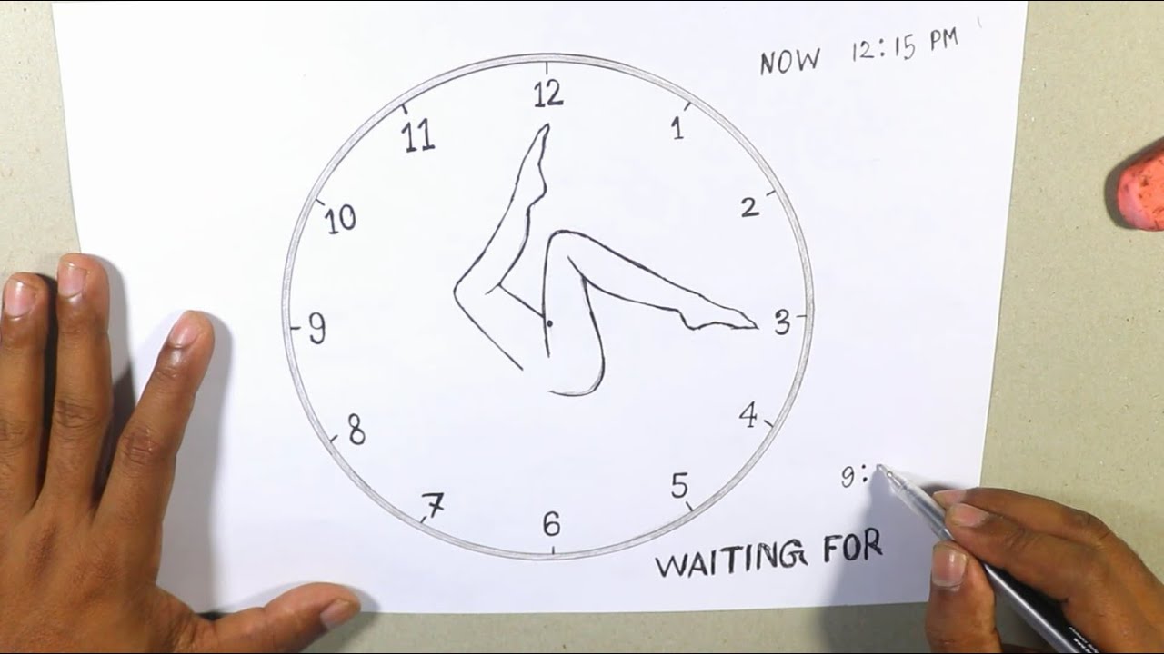 Funny adult drawing Clock with Girl Leg - YouTube