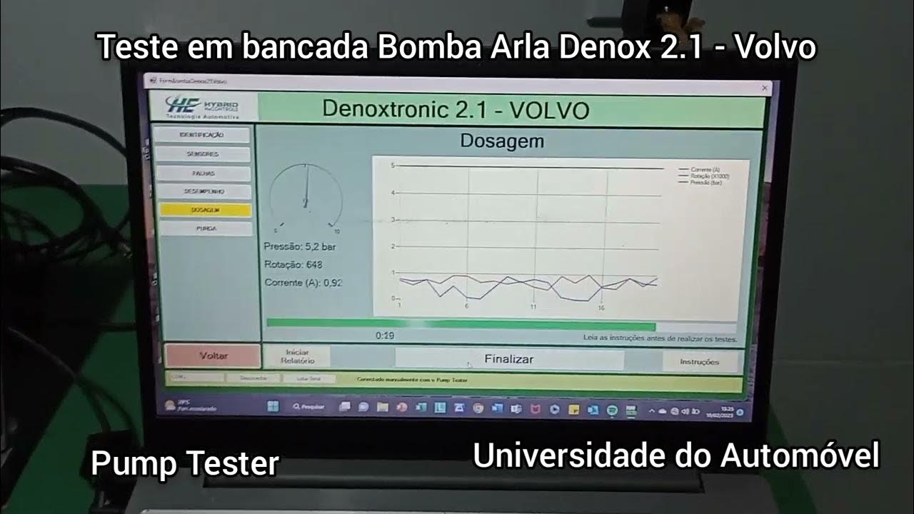 Teste em bancada da bomba Arla Denoxtronic 2.1 - Volvo - YouTube