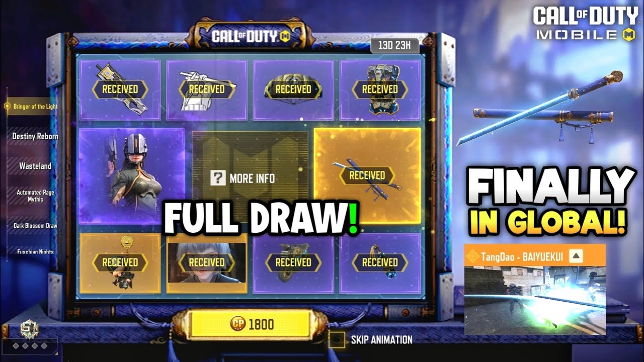 Buying New Bringer Of The Light Draw Cod Mobile | Legendary TangDao - BAIYUEKUI in CODM - YouTube