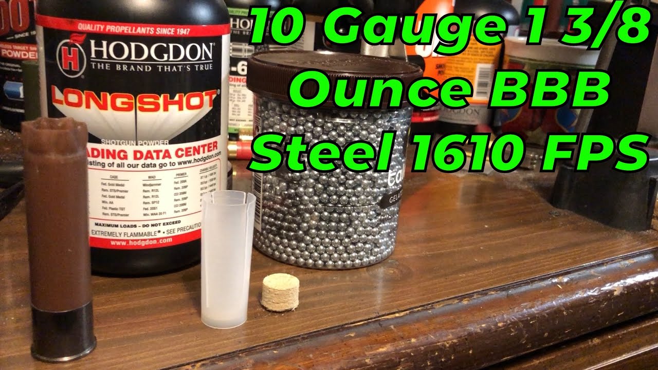 10GA 1 3/8 Ounce BBB Steel 1610 FPS - YouTube
