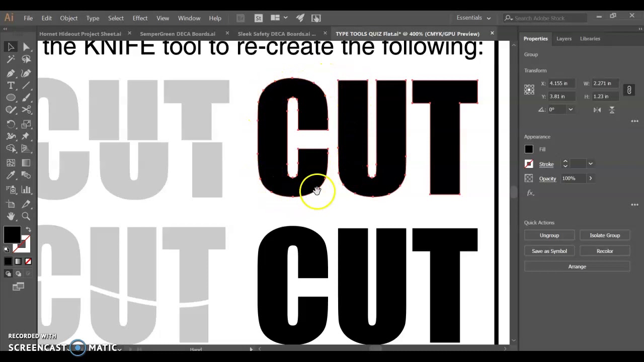 Type Tools Quiz Tutorial - YouTube