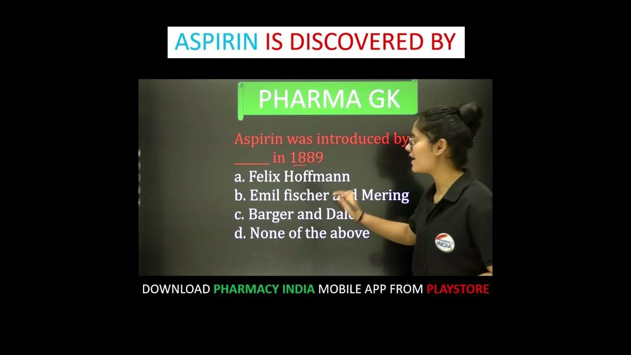 Aspirin Is Discovered By ? #shorts #gpat2023 #pharmacy #pharmacology # ...