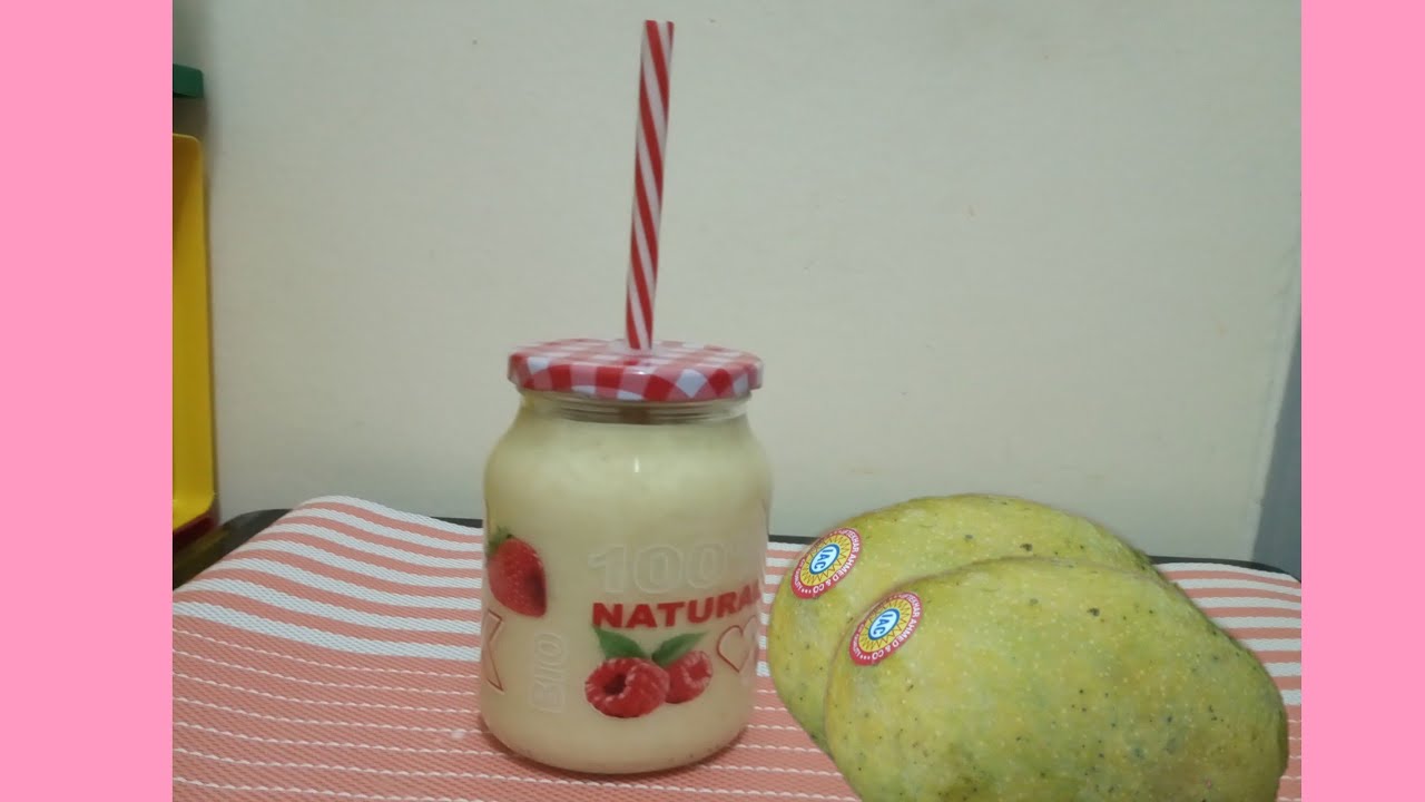 How to make mango juice mix with fresh milk - YouTube