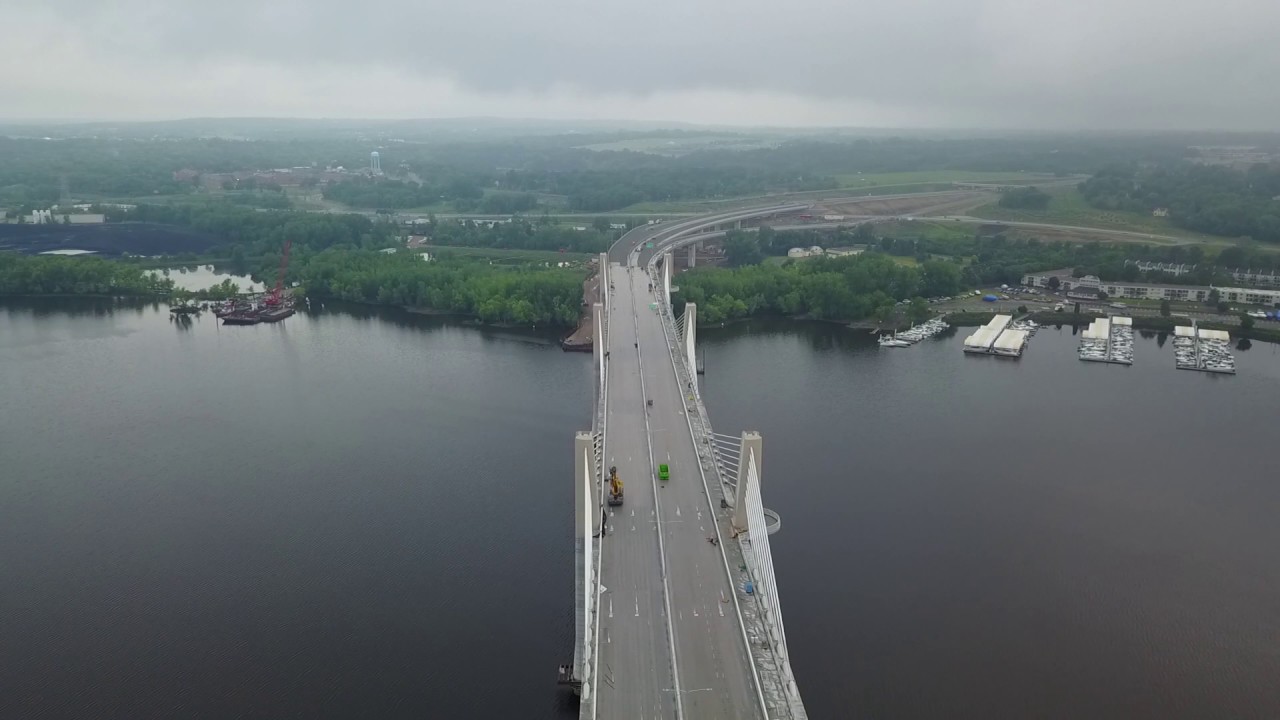 New Stillwater Bridge Drone Flyover - YouTube