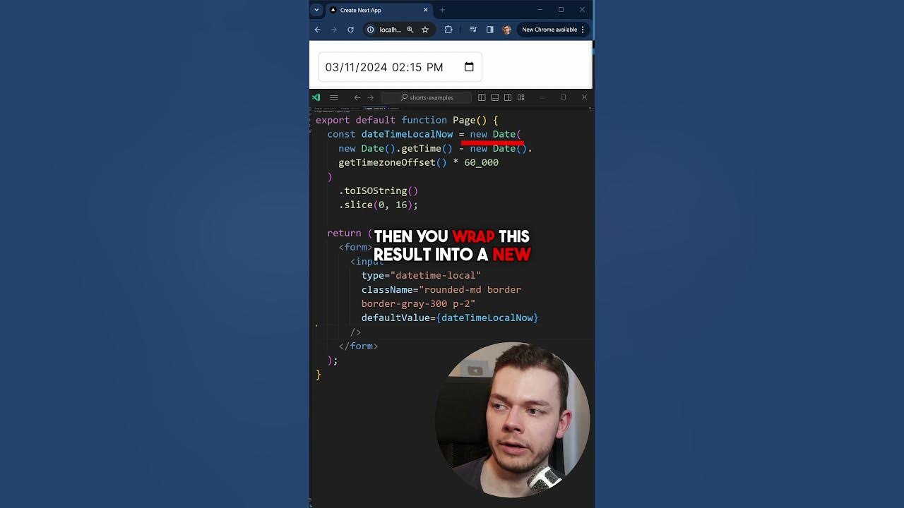 How To Create A Date Time Input Datetime Local Reactjs Reactdevelopment Webdev