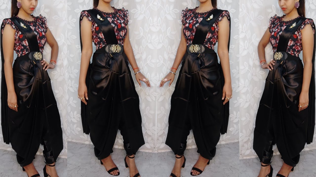 🖤 ️HOW TO WEAR DHOTI SAREE ALL DAY WITHOUT STITCHING ️🖤|NATURE CALL ...