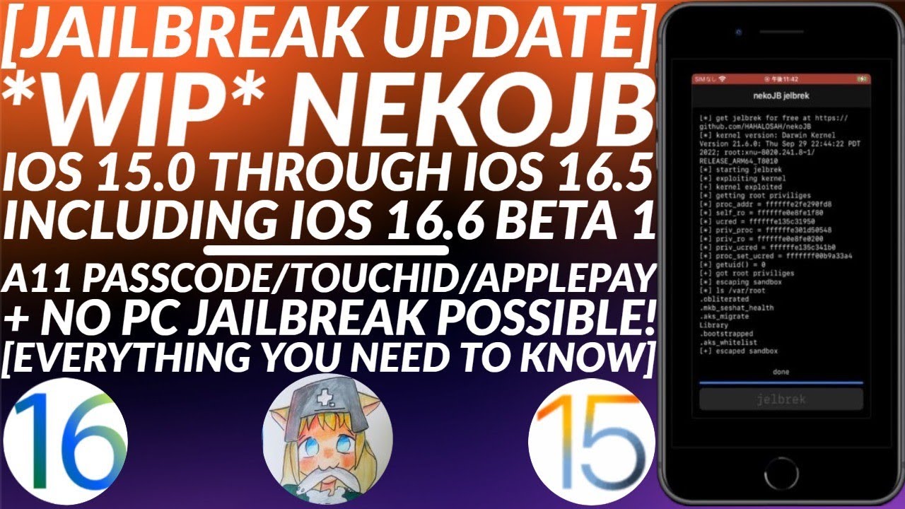 [UPDATE] NekoJB iOS 16.5 & Lower + iOS 16.6 Beta 1 Jailbreak Info ...