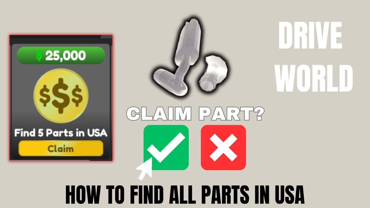 HOW TO FIND ALL PARTS IN 'USA' DRIVE WORLD ROBLOX 🚗 - YouTube