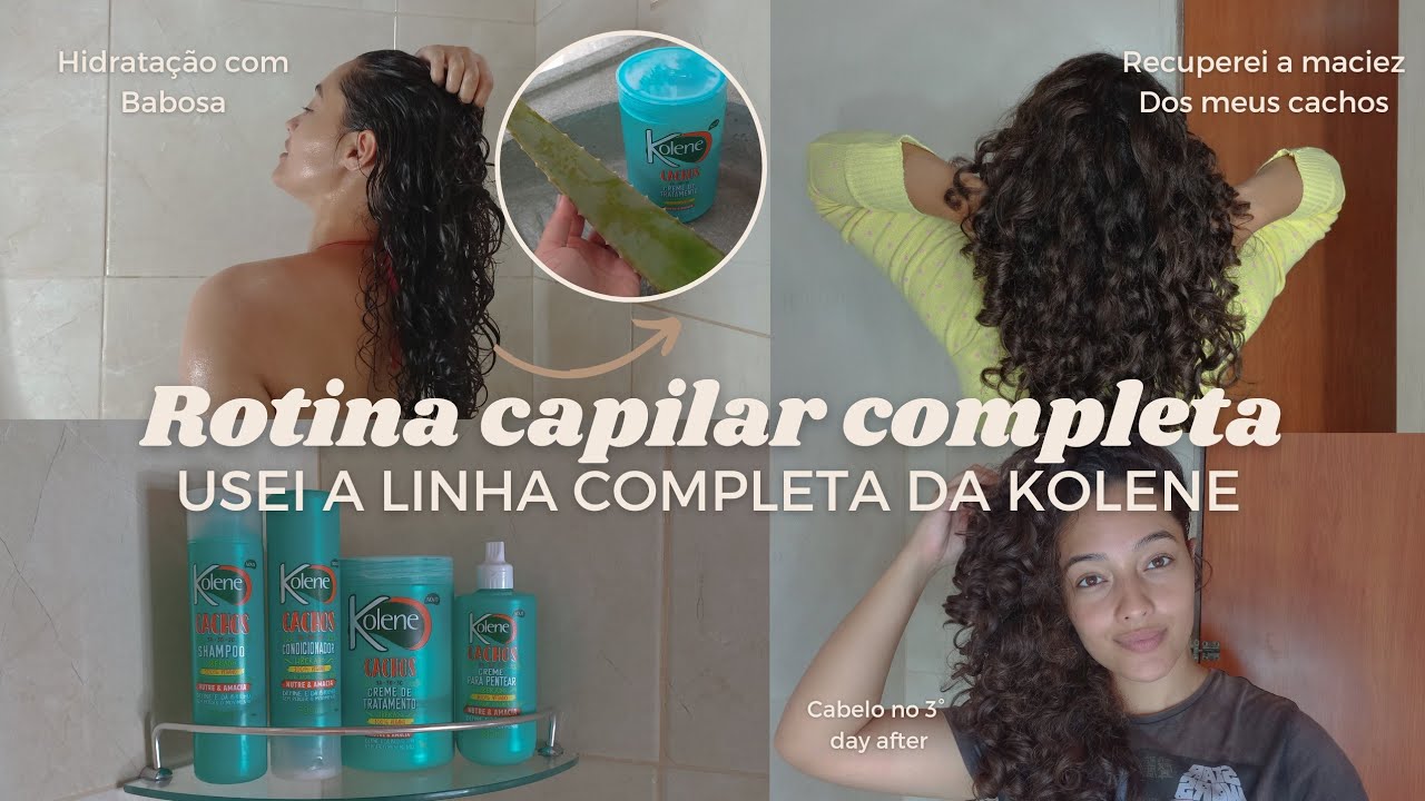 Kolene Cachos| linha completa, rotina capilar + hidratação com babosa ...