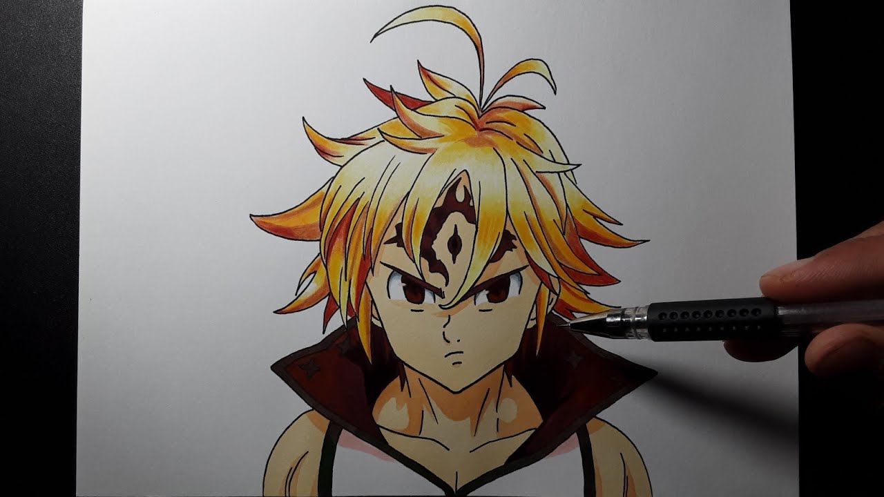 How to draw Meliodas cách vẽ Meliodas - Seven Deadly Sins - YouTube