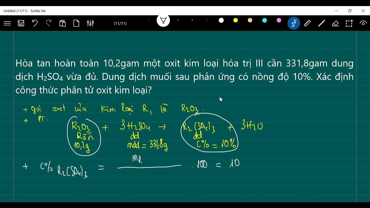 Hòa tan hoàn toàn 10,2gam một oxit kim loại hóa trị III cần 331,8gam dung dịch H2SO4 vừa đủ ...