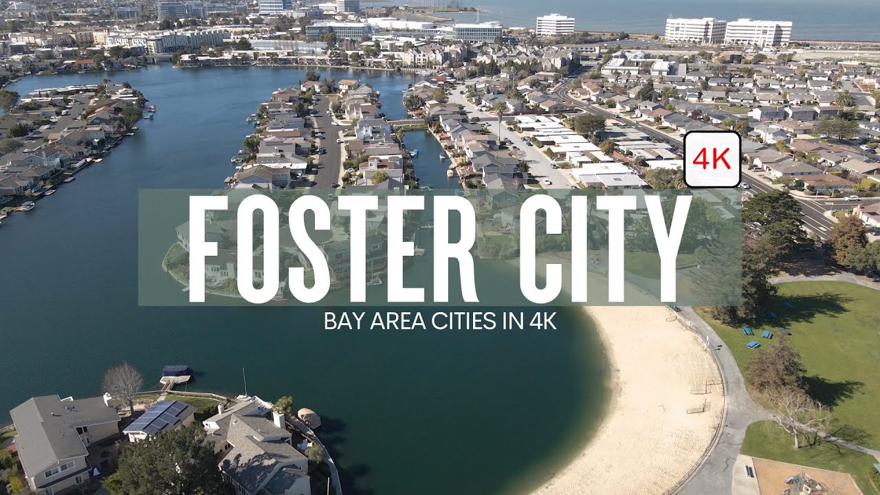 Relaxing Drone Tour Birds Eye View Of Foster City Bay Area Cities In
