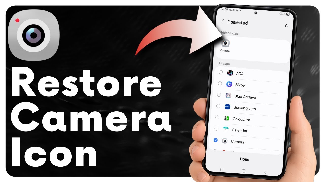 How to Fix Camera Icon Missing on Samsung Phone - YouTube