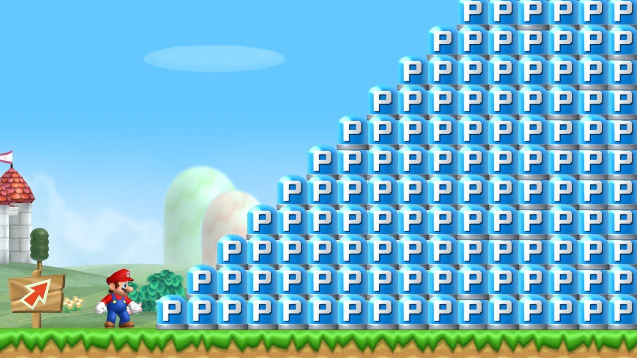 Can Mario climb up 999 P-Switches in New Super Mario Bros. Wii ? - YouTube
