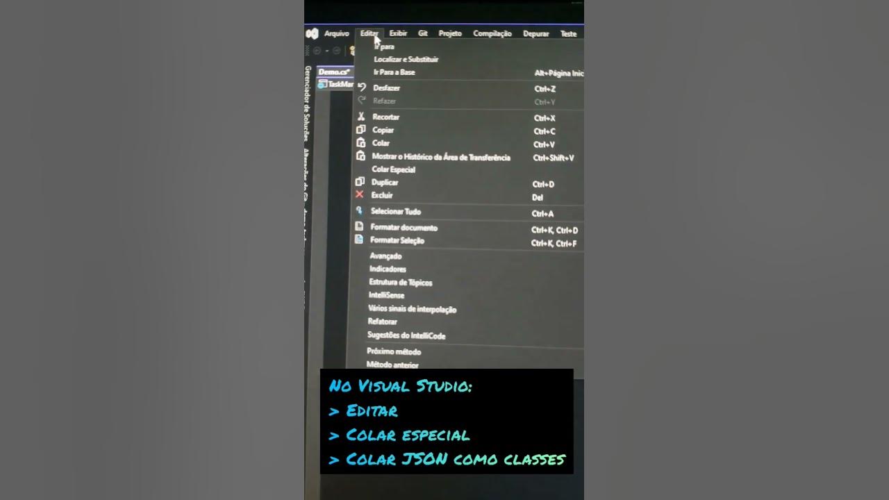 Converta JSON ou XML para classes C# diretamente pelo Visual Studio? - YouTube