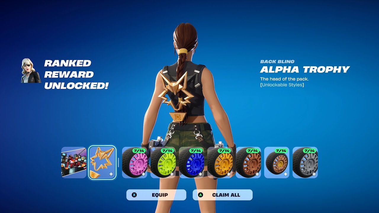 FORTNITE RANKED REWARD UNLOCKED ALPHA TROPHY BACK BLING - YouTube