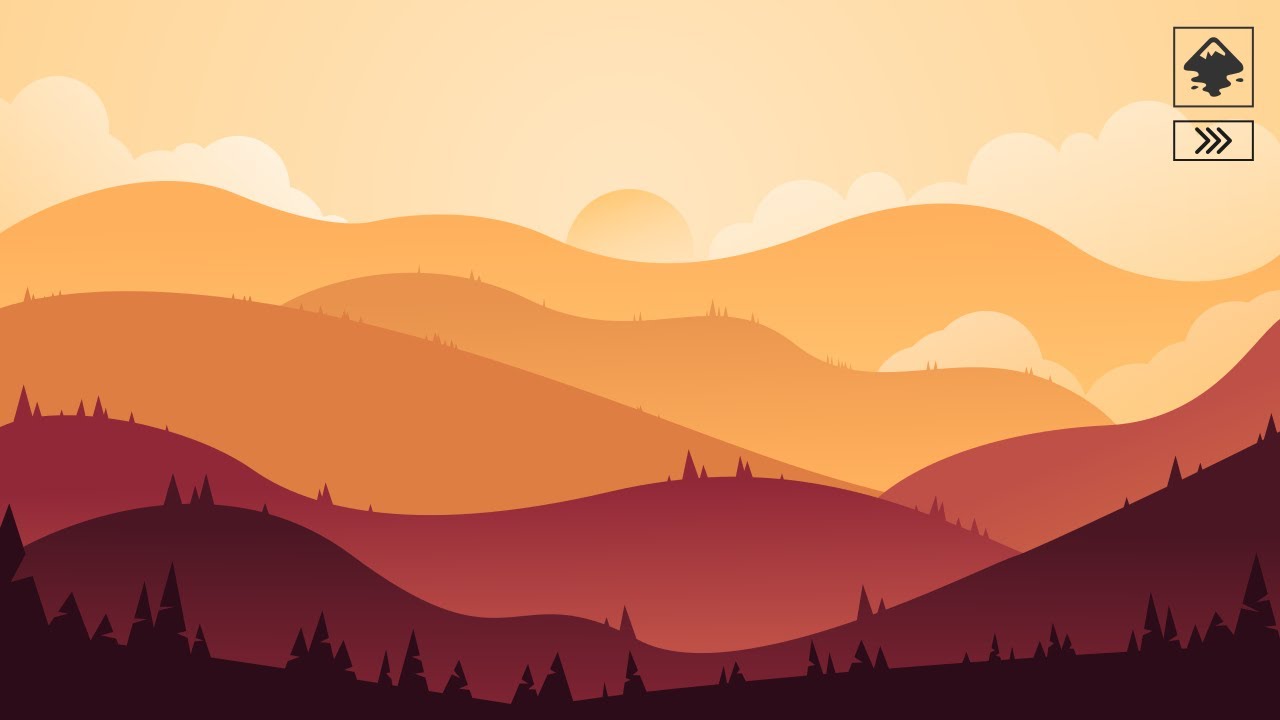 MOUNTAINS UNDER EVENING SKY | Inkscape Speed Art Tutorial - YouTube