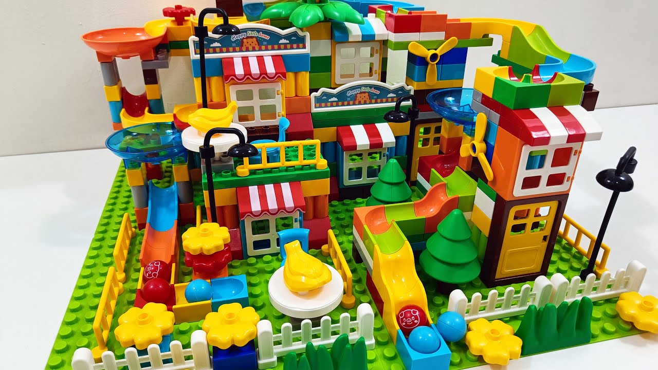 Epic Marble Run Race | Building Blocks & LEGO Duplo | 3-tracks in one ...