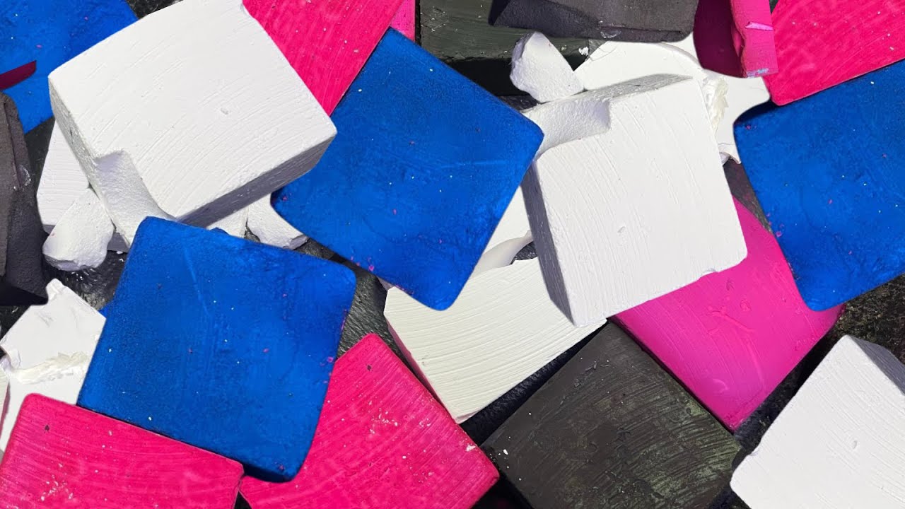 BLACK PINK dyed gym chalk blocks soft crispy asmr sleep aid oddly ...