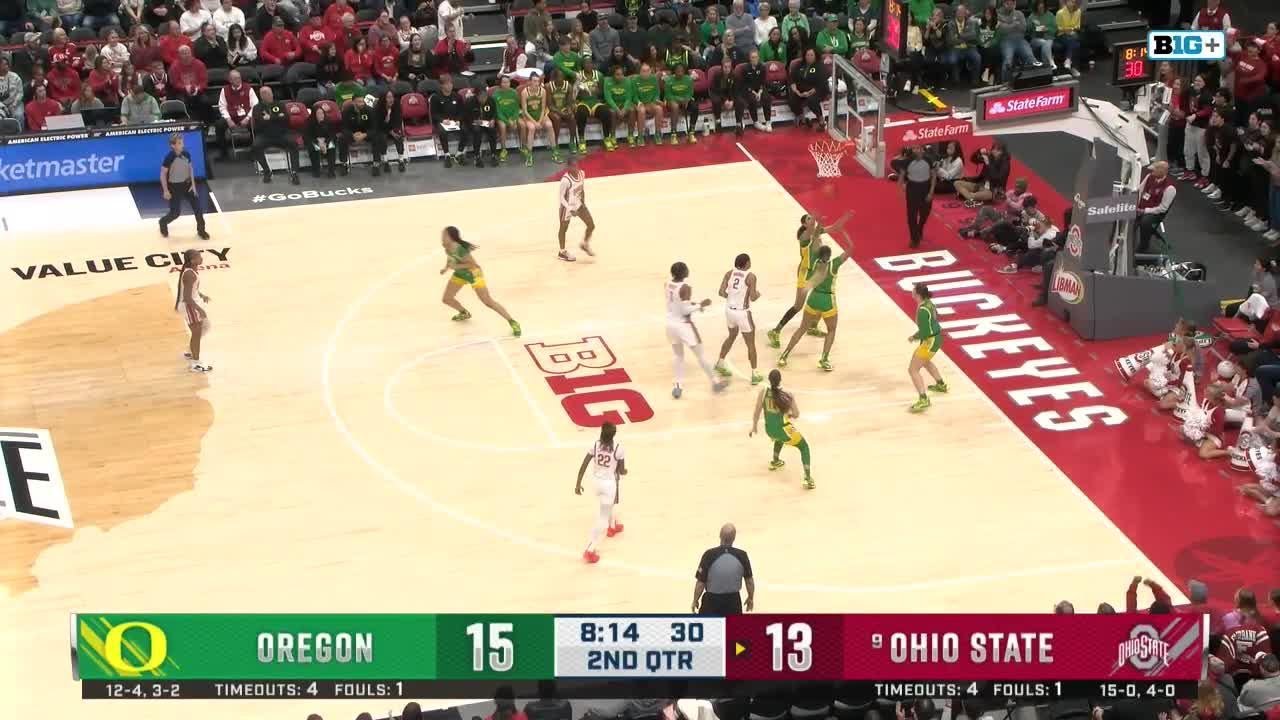 Taylor Thierry Goes UP AND UNDER for Two vs. Oregon | Ohio State Women ...