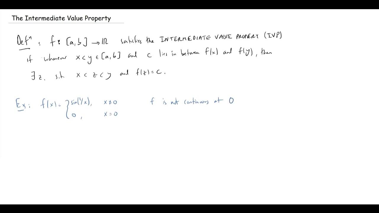Intermediate Value Property - YouTube