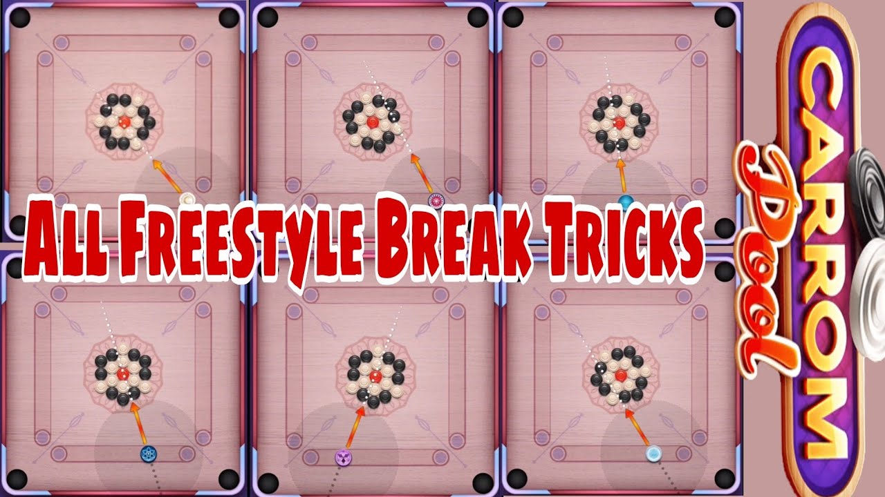 Carrom Break Tricks | How to break Singapore Table : Freestyle break ...