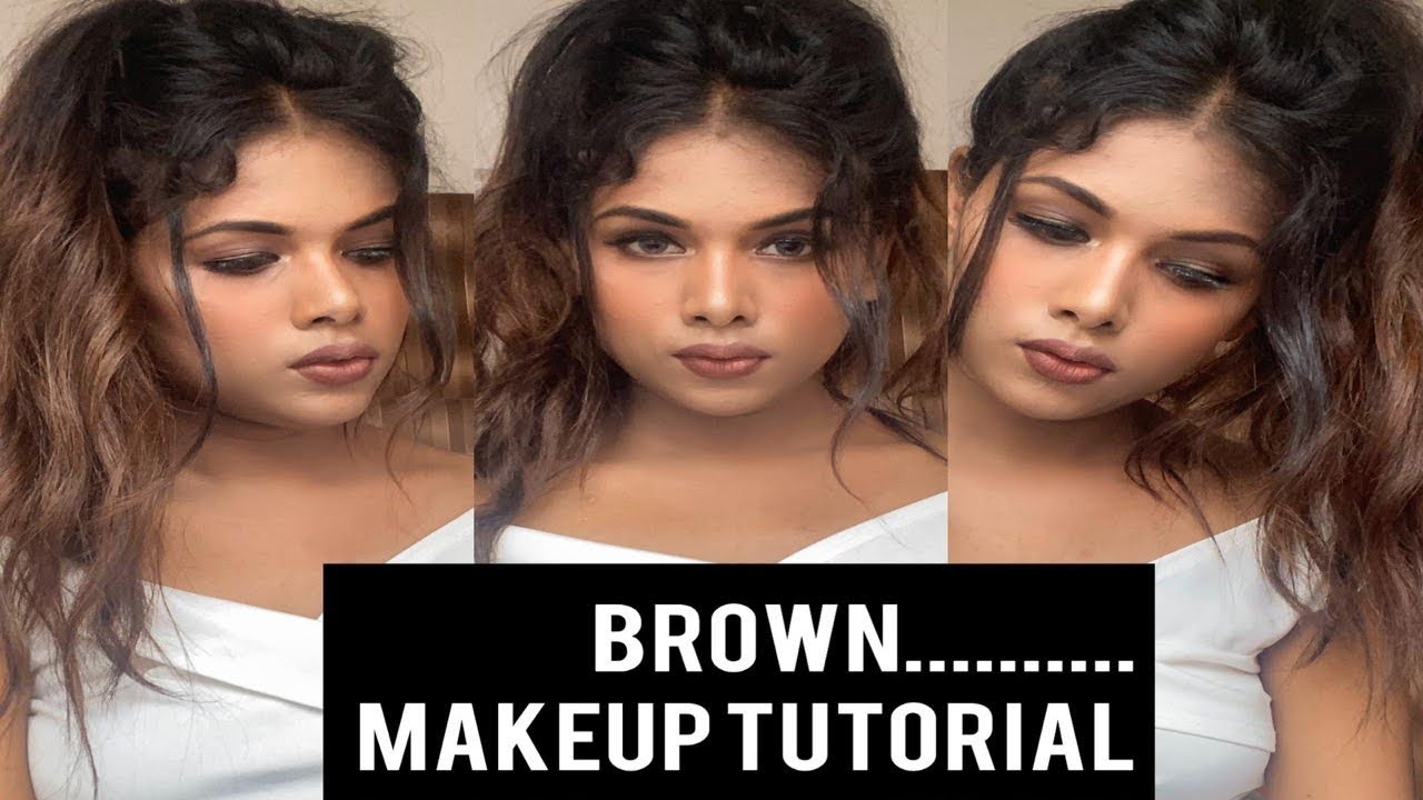 BROWN MAKEUP TUTORIAL♥️💥 - YouTube