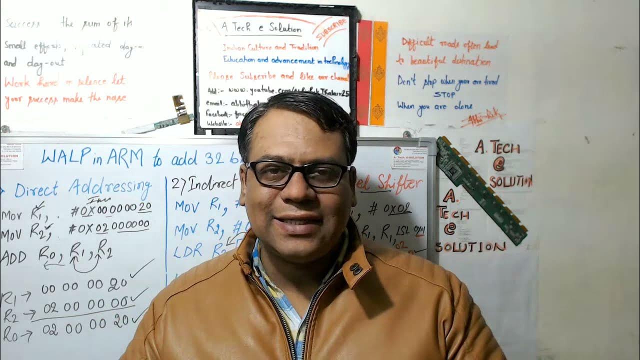 Write a program in ARM Assembly Language to add two 32 bit no's using. - YouTube