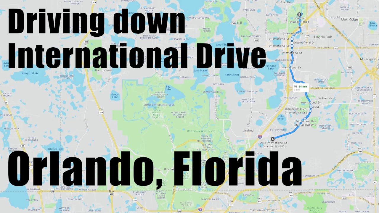 Driving down International Drive to Universal Orlando Resort in 4K ...