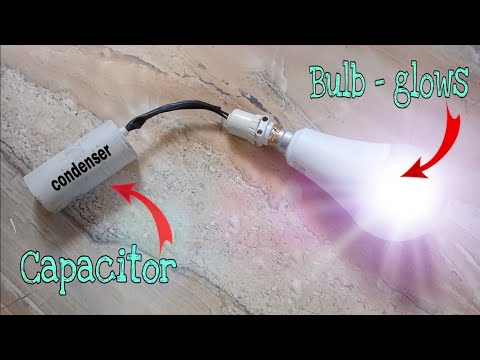 Bulb 💡glow by capacitor | bulb 💡and capacitor (condenser) experiment ...