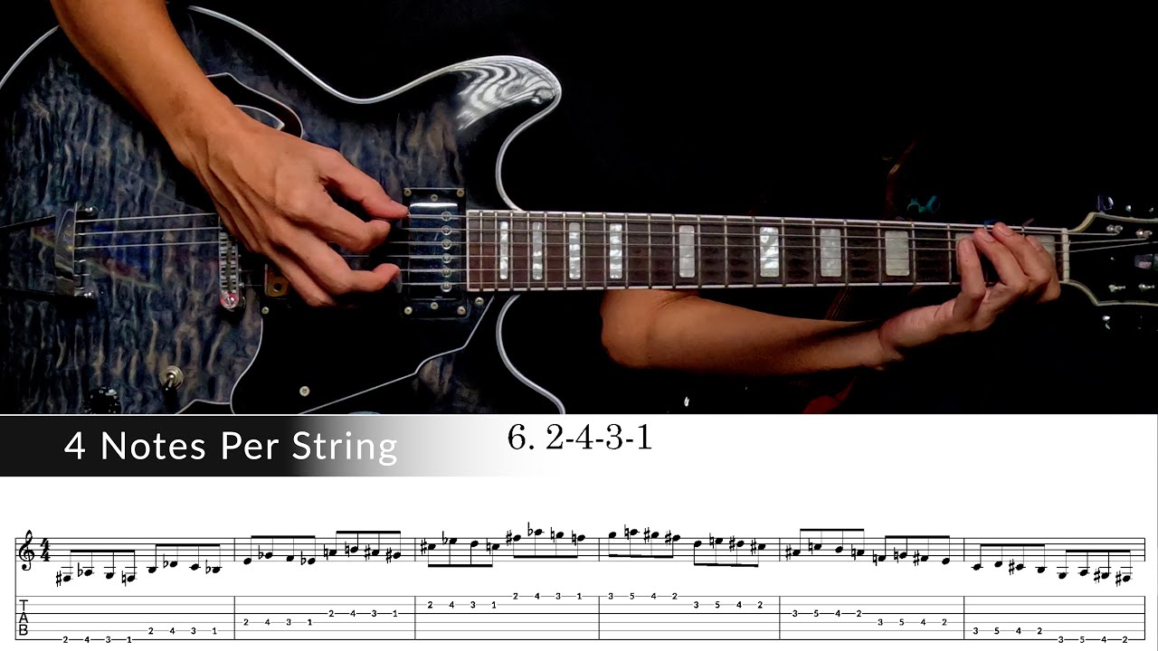 4 Notes Per String 2-4-3-1 - YouTube