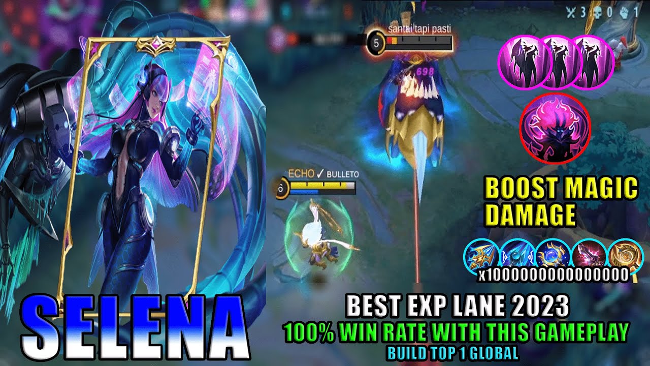 SELENA DOMINATING IN EXP LANE | Best Build 2023 | Build Top 1 Global ...