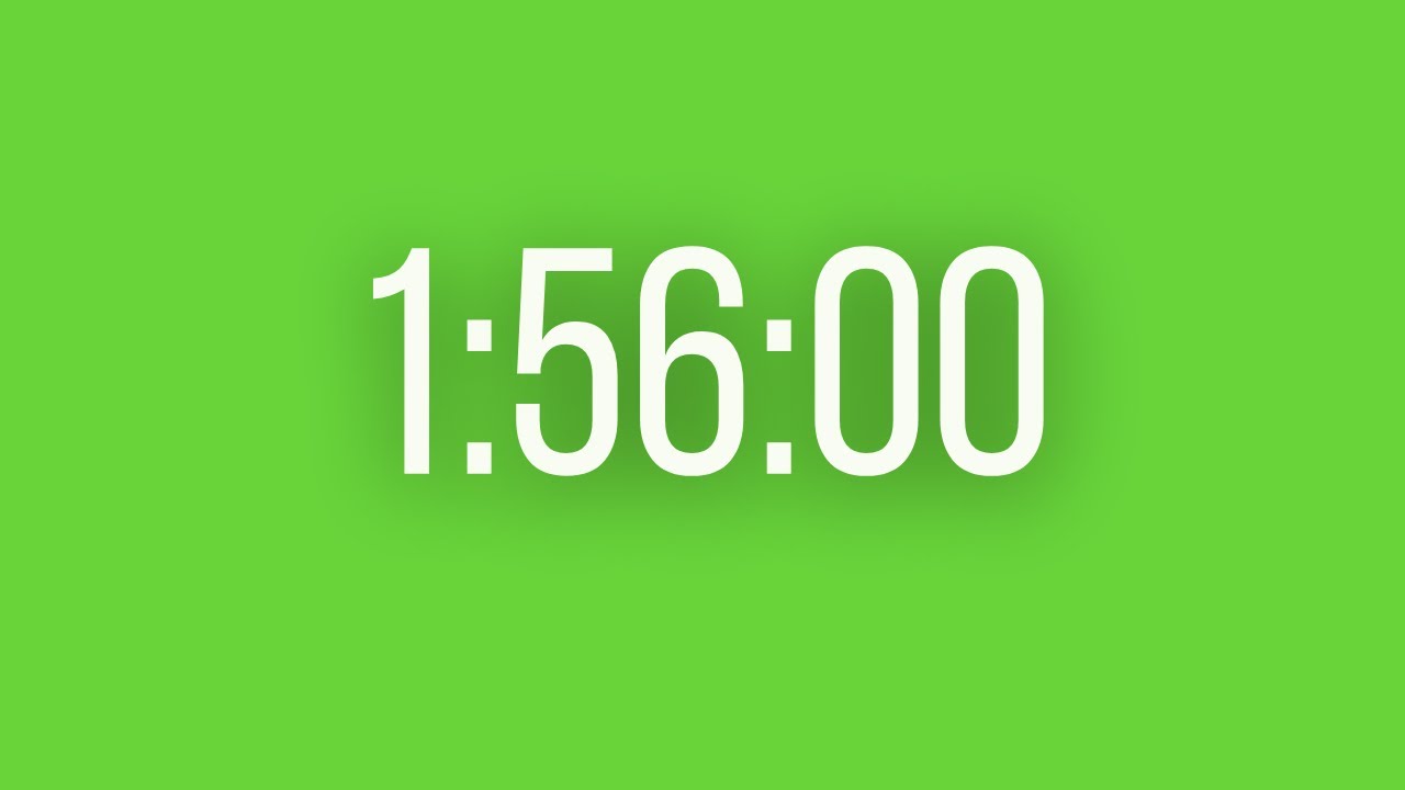 1 hour and 56 minutes countup timer green and gray - YouTube