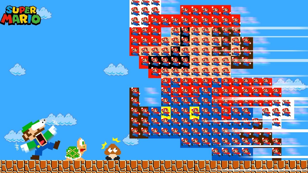 EVOLUTION of GIANT Mario Clones with Double Cherry powerups - YouTube