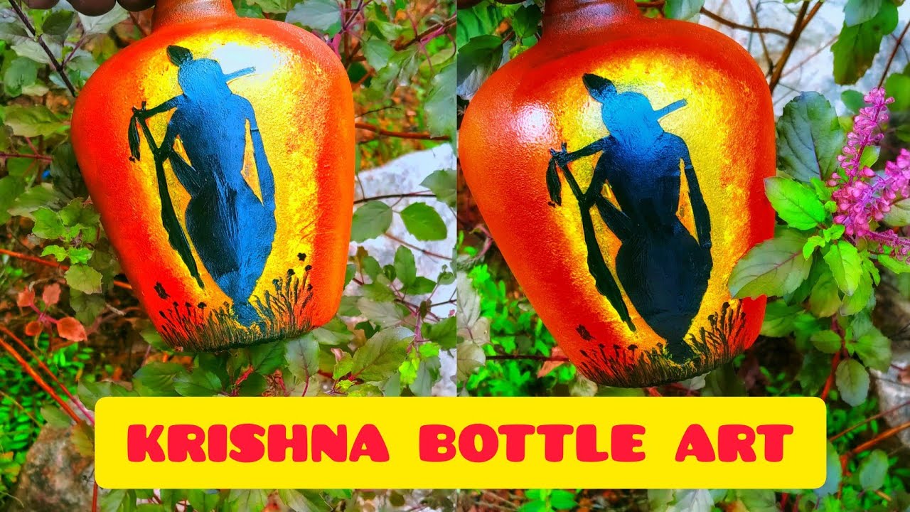 Easy And Simple Bottle Art/ Krishna On Bottle / Simple Craft - YouTube