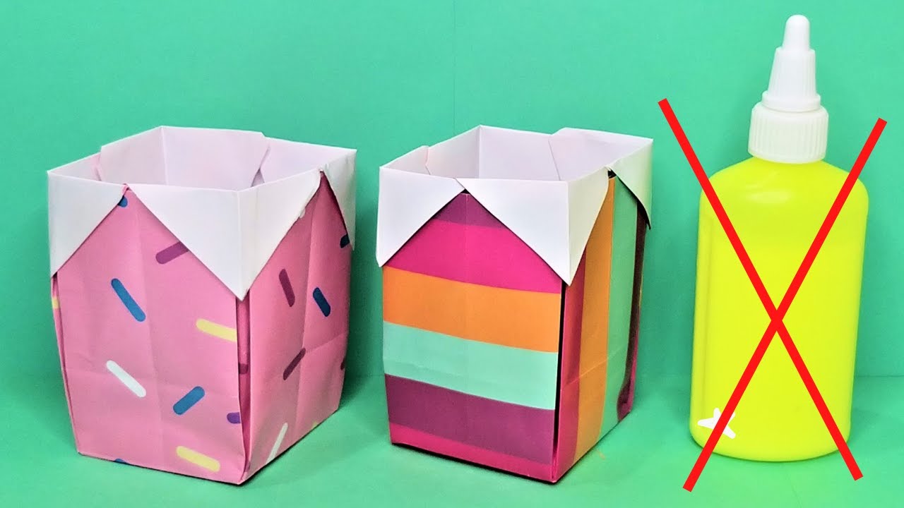 How to Make a Easy Paper Pen Holder - DIY simple paper craft / Origami ...