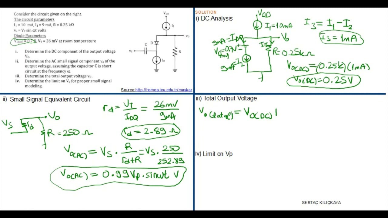DC & AC Small Signal Analysis of Diode Circuits - Q1 - YouTube