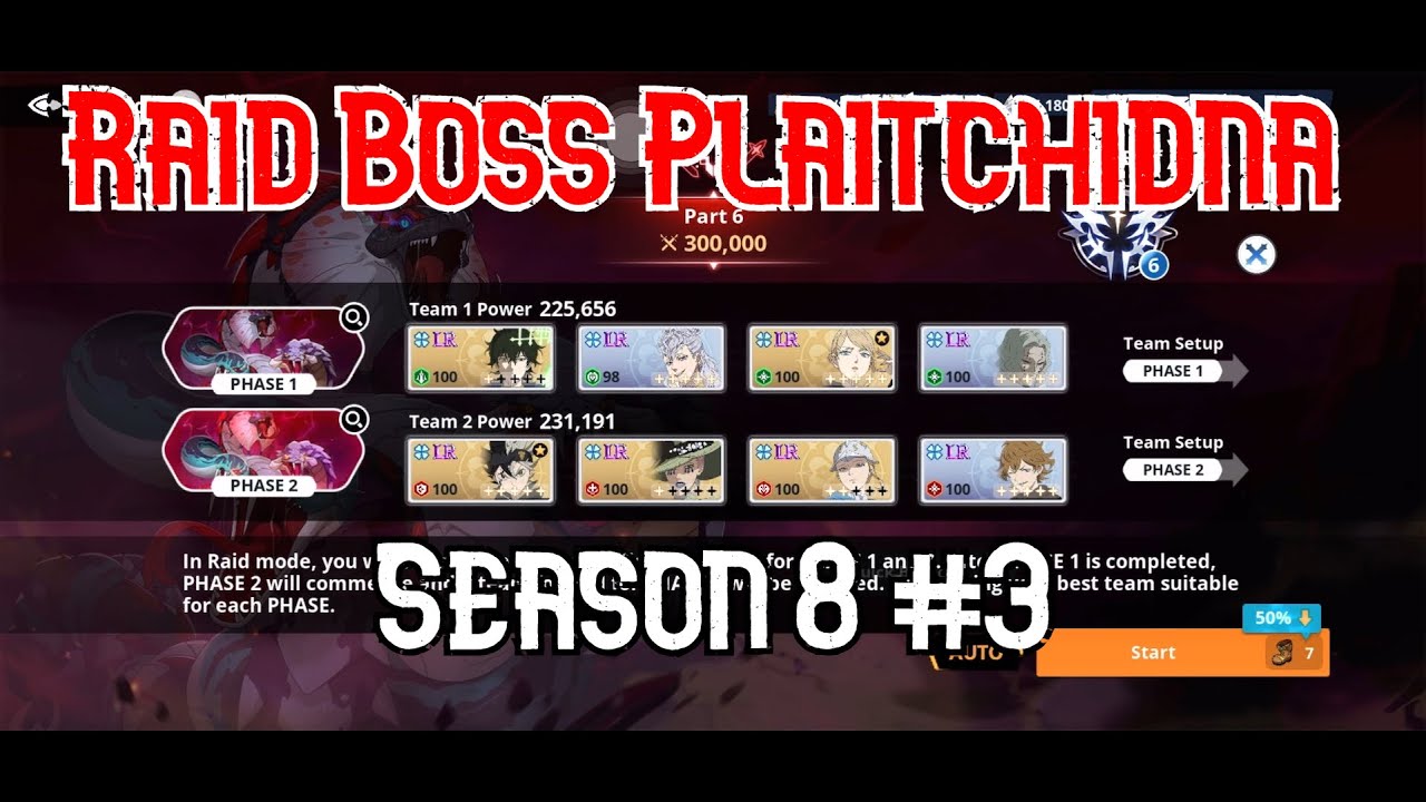 Raid Boss Plaitchidna Season 8 #3: Part 6 Full Buff Auto - YouTube