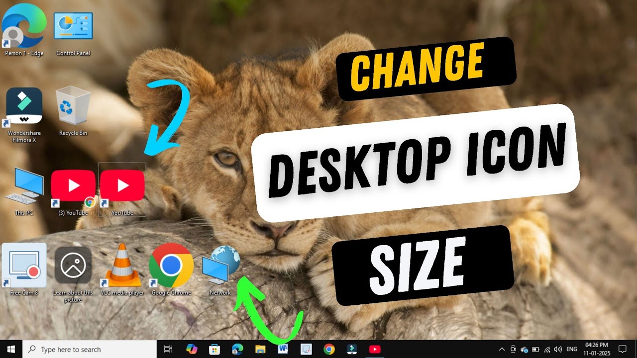 How to Change App Icons Size On Windows 10 | Desktop Icon Size Change ...